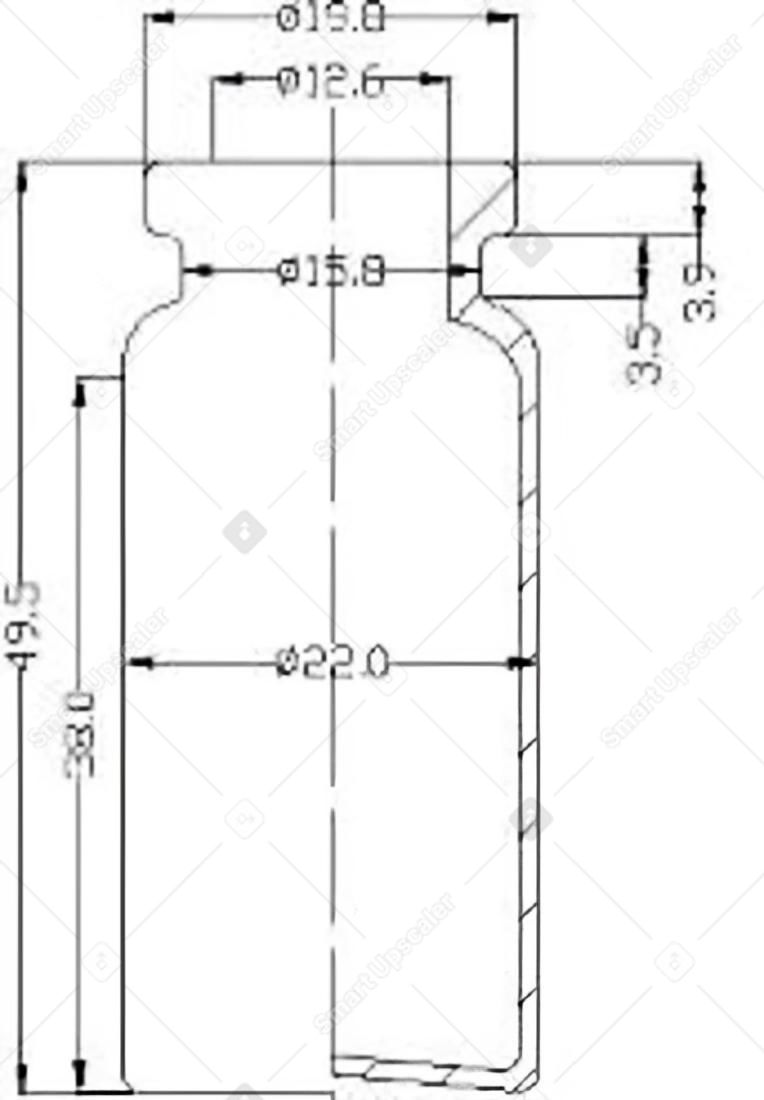 NUCMEDCOR. Sterile Evacuated Vial - 10 ml volume (49.5 ± 0.5 mm height and 22 ± 0.2 mm body ...
